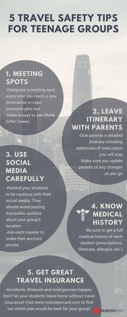 5 Travel Safety Tips for Teenage Groups – Volunteer Card